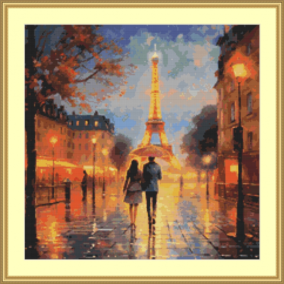 Paris At Night Cross Stitch Pattern by Avalon Cross Stitch